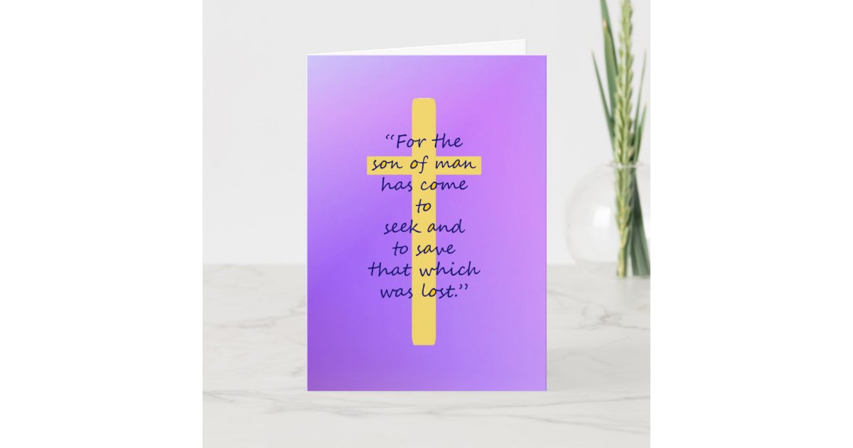 Purple Gold Christian Cross Easter Card | Zazzle