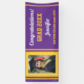 Purple Gold Congrats Grad Custom Photo Graduation Banner | Zazzle