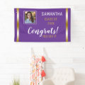 Purple Gold Congrats Graduate Photo Graduation Banner | Zazzle