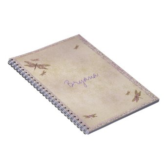 Purple & Gold Dragonflies Dragonfly Journal Custom | Zazzle