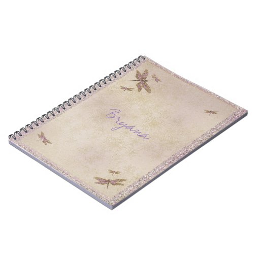 Purple & Gold Dragonflies Dragonfly Journal Custom | Zazzle
