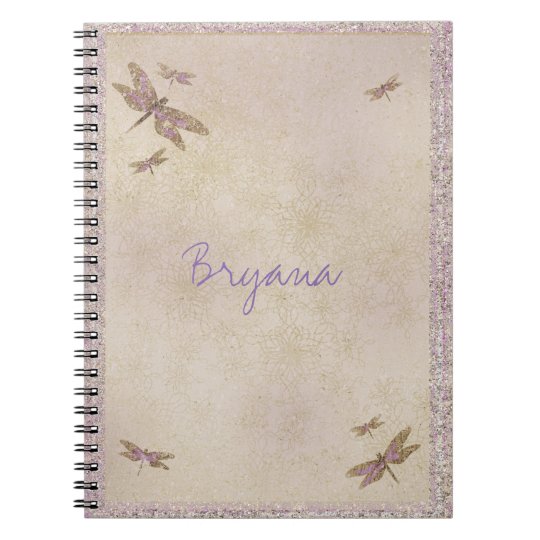 Purple & Gold Dragonflies Dragonfly Journal Custom | Zazzle.com