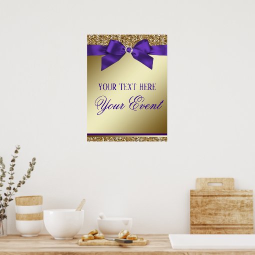 Purple Gold Elegant Event Welcome Sign | Zazzle