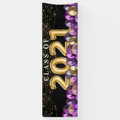 Purple Gold Glitter Class of 2021 Graduation Banner | Zazzle