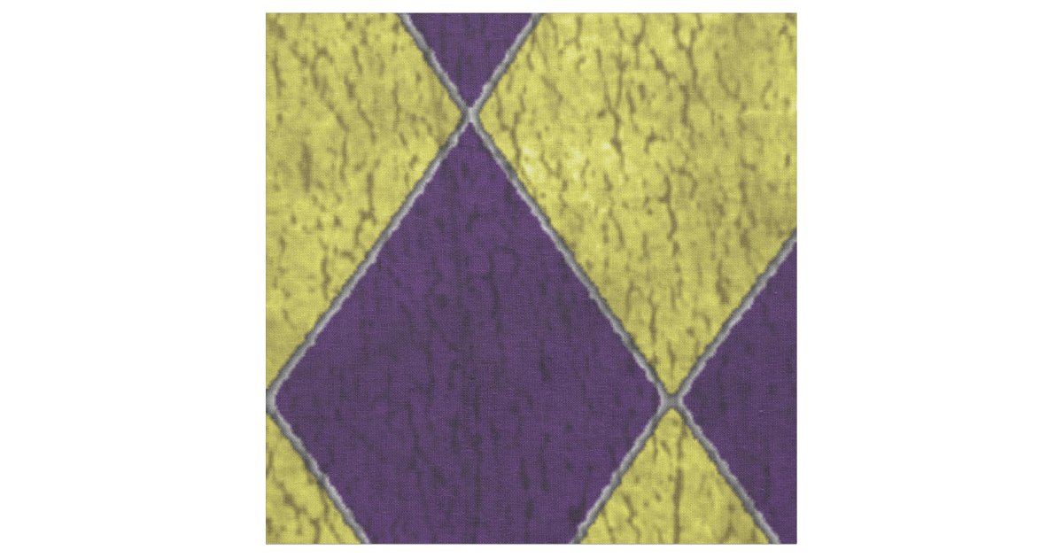 Purple & Gold Jester Harlequin Fabric | Zazzle