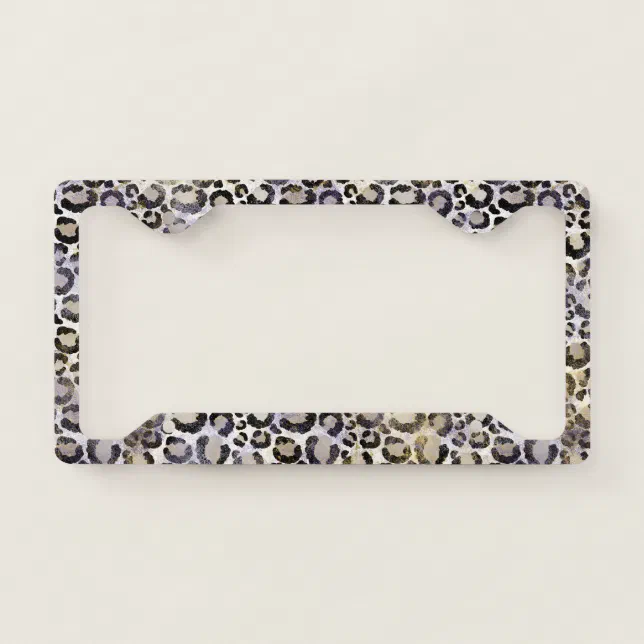 Purple Gold Leopard Print License Plate Frame | Zazzle