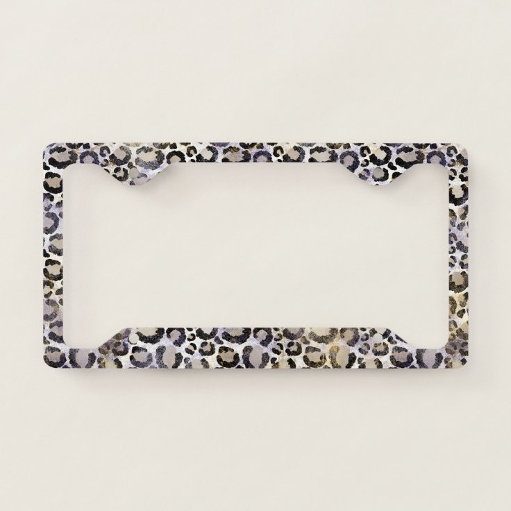 Purple Gold Leopard Print License Plate Frame | Zazzle
