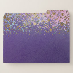 Purple Gold Modern Chic Trendy Calligraphy File Folder | Zazzle