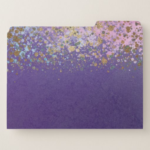 Purple Gold Modern Chic Trendy Calligraphy File Folder | Zazzle