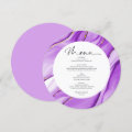Purple Gold Round Menu Card | Zazzle