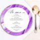 Purple Gold Round Menu Card | Zazzle