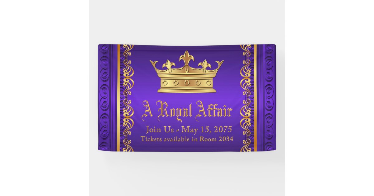 Purple Gold Royal Crown Banner | Zazzle