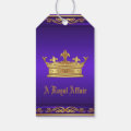 Purple Gold Royal Crown Party Gift Tags | Zazzle