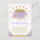 Purple Gold Royal Crown Princess Books for Baby Enclosure Card | Zazzle