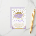 Purple Gold Royal Crown Princess Books for Baby Enclosure Card | Zazzle