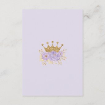 Purple Gold Royal Crown Princess Books for Baby Enclosure Card | Zazzle