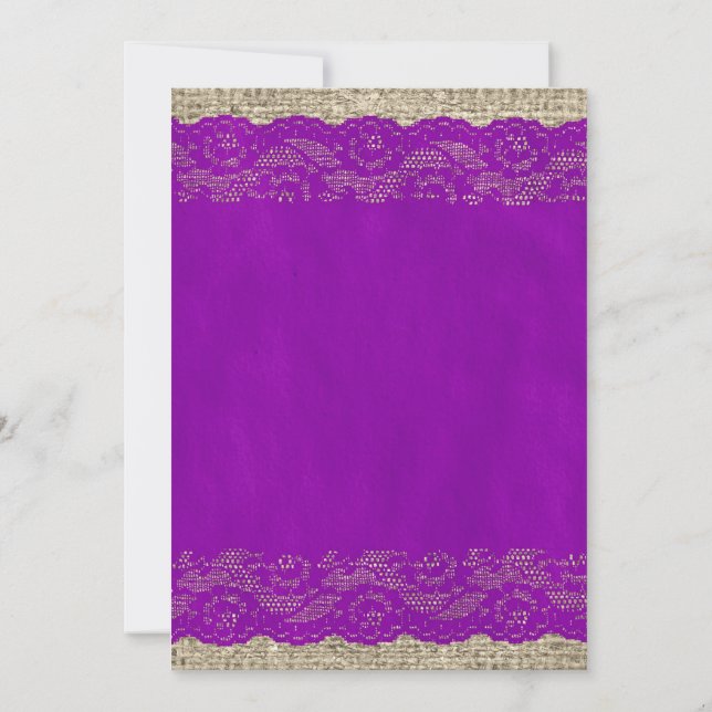 Purple Rustic Wedding Invitations