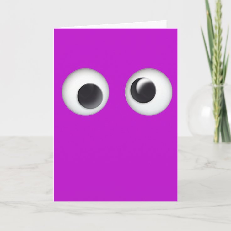 Purple Googly Eyes Happy Birthday Card | Zazzle