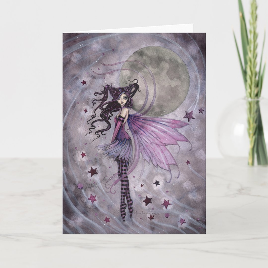 Purple Gothic Fairy Fantasy Art Faery Card | Zazzle