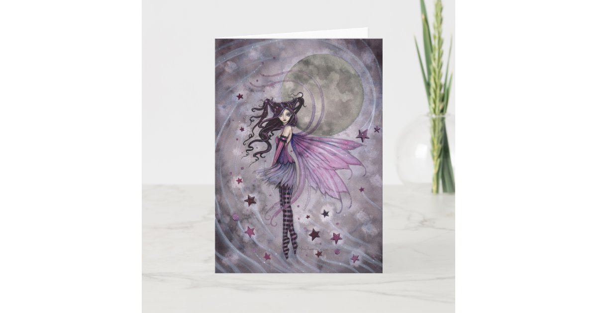 Purple Gothic Fairy Fantasy Art Faery Card | Zazzle