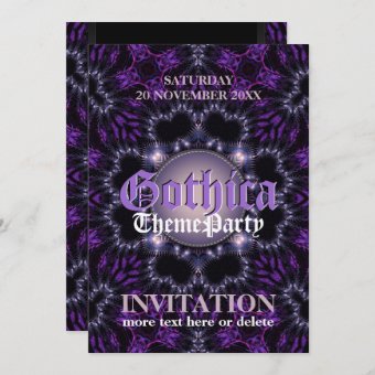 Purple Gothic Moon Theme Party Invitation | Zazzle