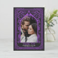 Purple Gothic Vampire Cathedral Photo Wedding Thank You Card | Zazzle