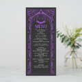 Purple Gothic Vampire Cathedral Wedding Menu | Zazzle