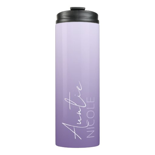 Purple Gradient Handwriting Personalized Auntie Thermal Tumbler | Zazzle Purple Gradient Handwriting Personalized Auntie Thermal Tumbler | Zazzle