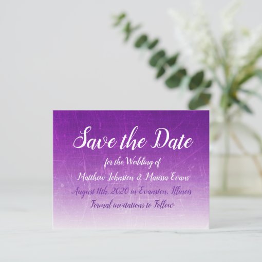 Purple GradientPersonalized Save the Date Postcard | Zazzle