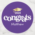 Purple graduation 3 photo modern bold typography confetti | Zazzle