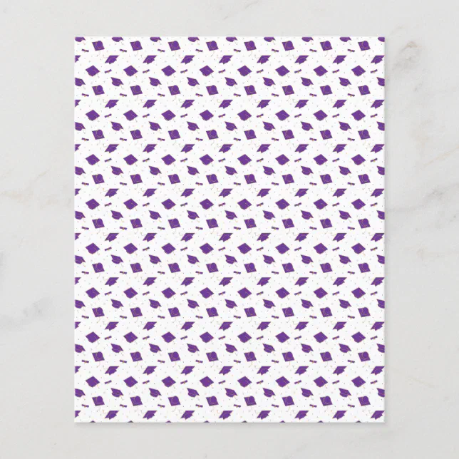 Purple Graduation Cap Toss Scrapbook Paper | Zazzle
