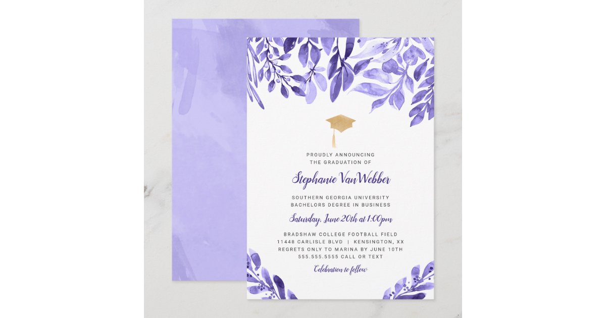 Purple Graduation Celebration invitation | Zazzle