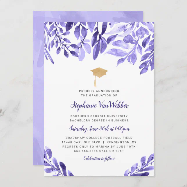 Purple Graduation Celebration invitation | Zazzle
