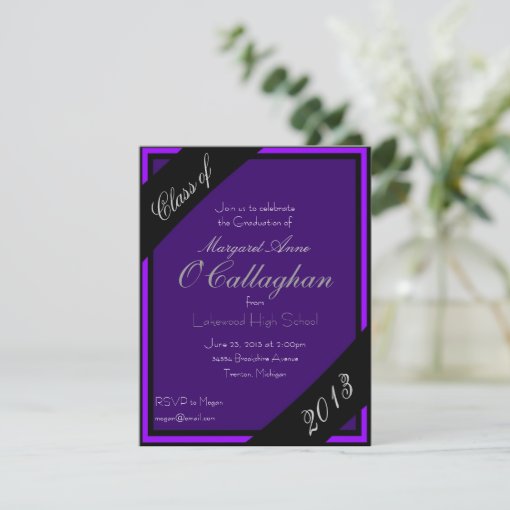 Purple Graduation Party Invitation | Zazzle