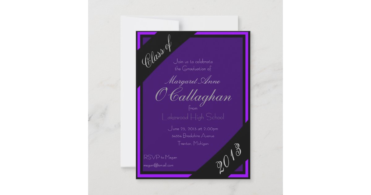 Purple Graduation Party Invitation | Zazzle