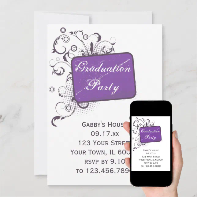 Purple Graduation Party Invitation | Zazzle