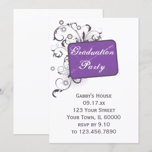 Purple Graduation Party Invitation | Zazzle
