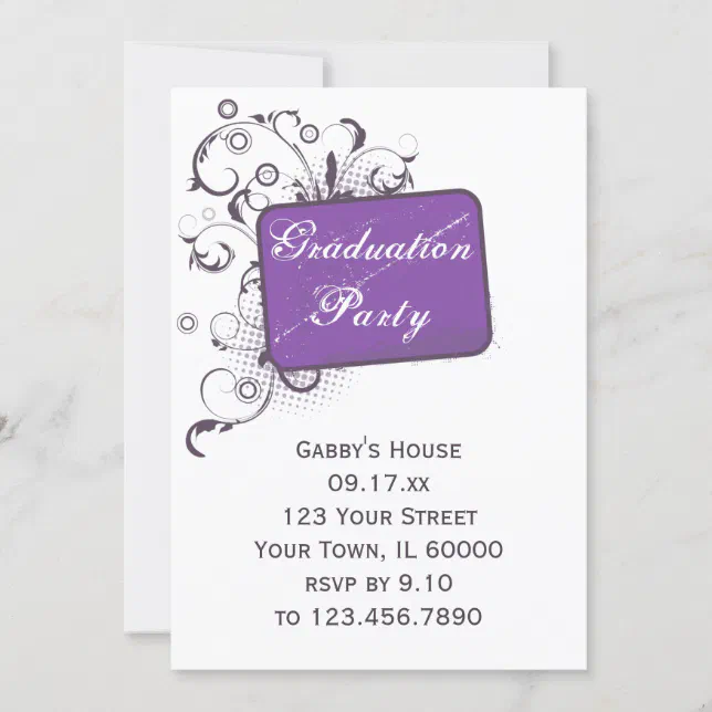 Purple Graduation Party Invitation | Zazzle