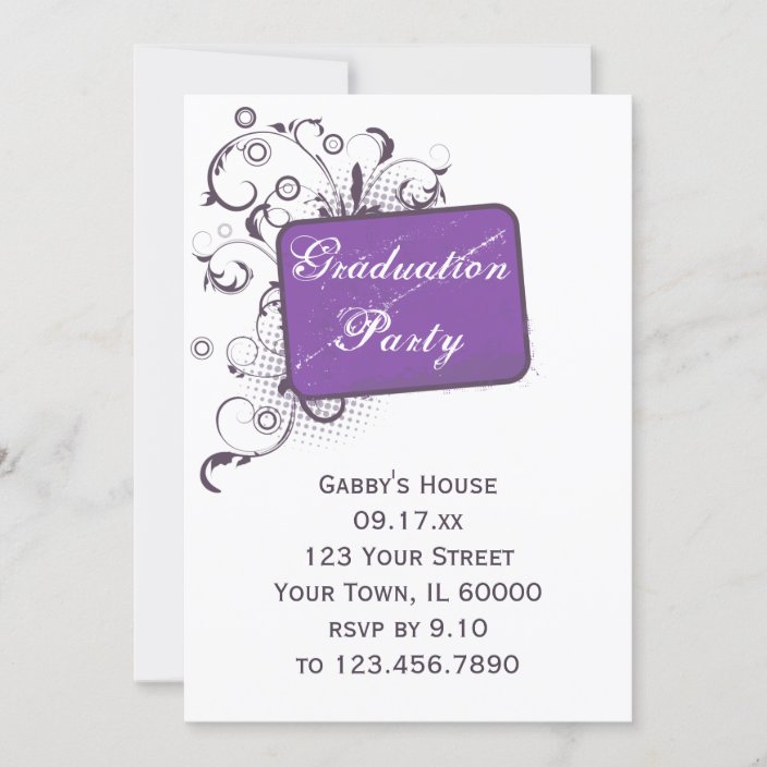 Purple Graduation Party Invitation | Zazzle.com