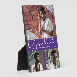 Purple Graduation Photo Collage Plaque | Zazzle
