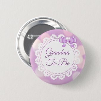 Purple Grandma to be Baby Shower Button | Zazzle