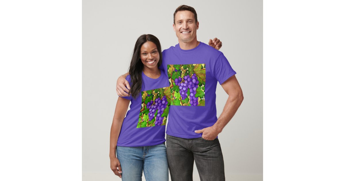 Purple Grapes on a Grapevine T-Shirt | Zazzle