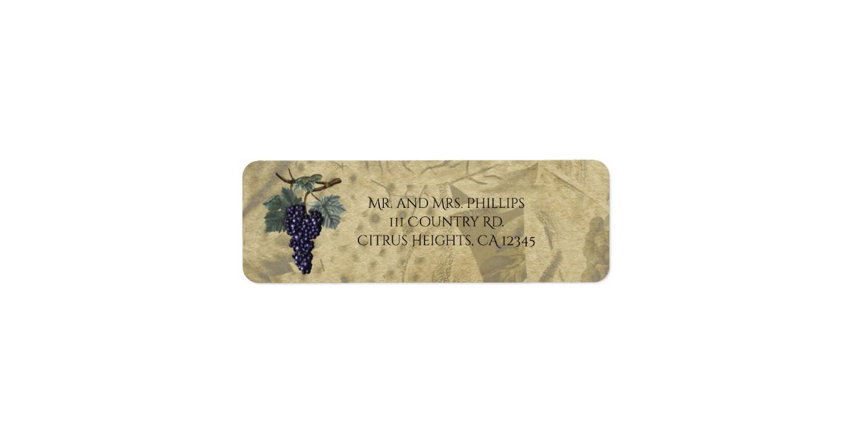 Purple Grapes Rustic Vintage Label | Zazzle