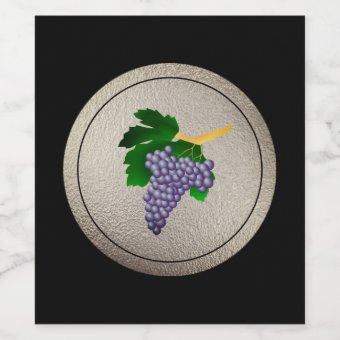 Purple Grapes Wine Label | Zazzle