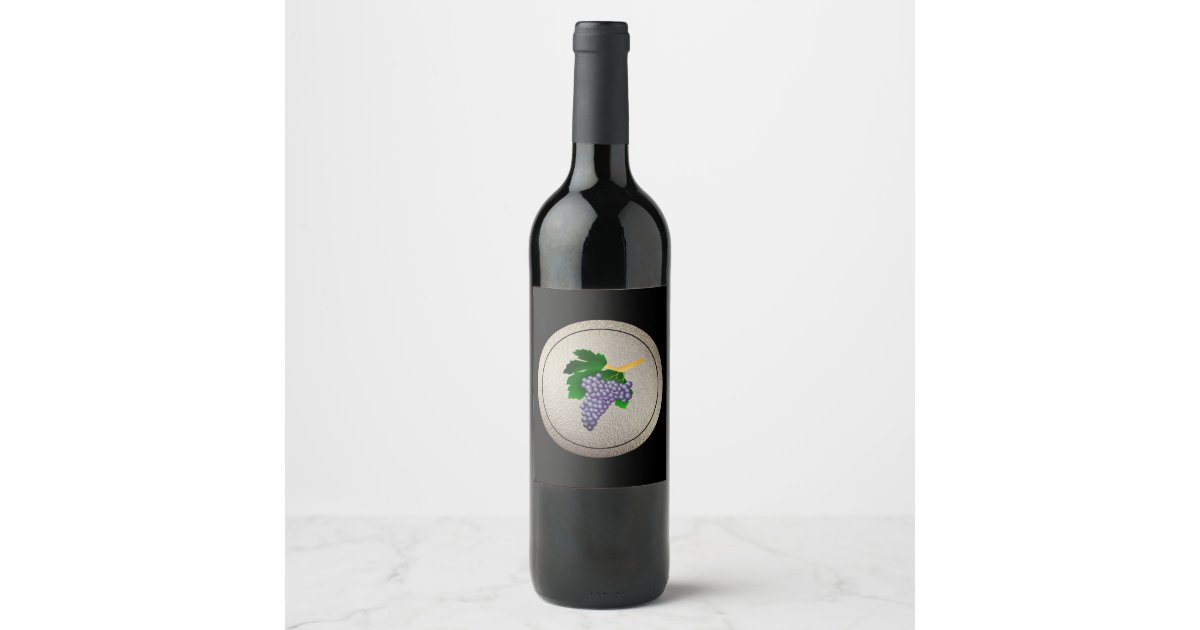 Purple Grapes Wine Label | Zazzle