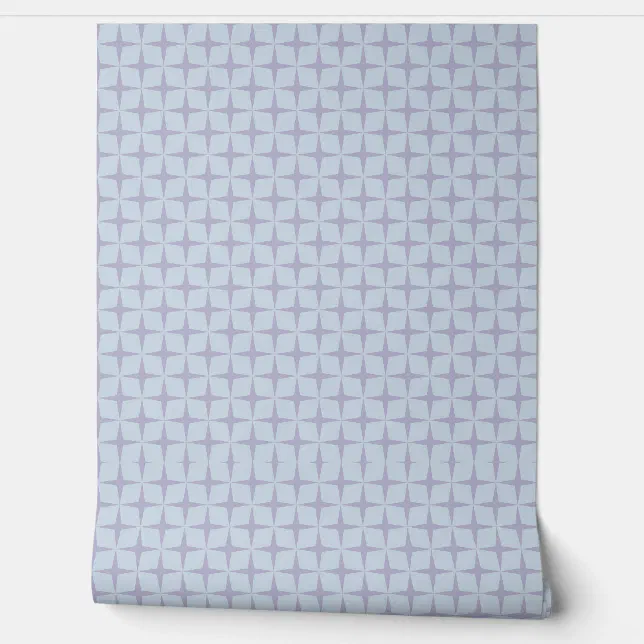 Purple Gray-Blue Compass Star Pattern Retro Style Wallpaper | Zazzle