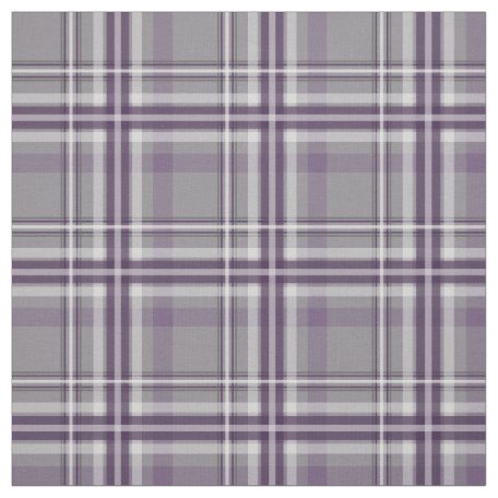 Grey Plaid Fabric | Zazzle