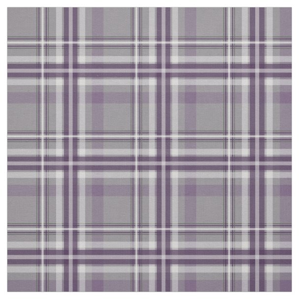 Grey Plaid Fabric | Zazzle