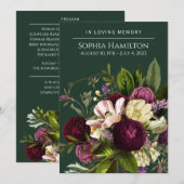Purple Green Floral Funeral Memorial Program | Zazzle