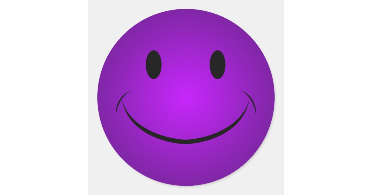 Purple Grinning Face Sticker | Zazzle